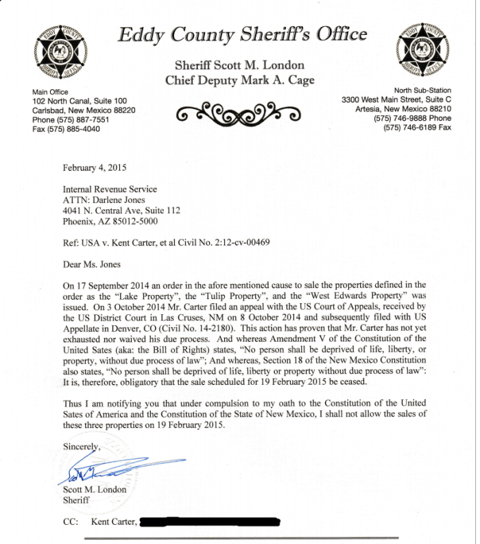 Sheriff Honors his Oath, Stands Down IRS & U.S. Marshals from Seizing ...