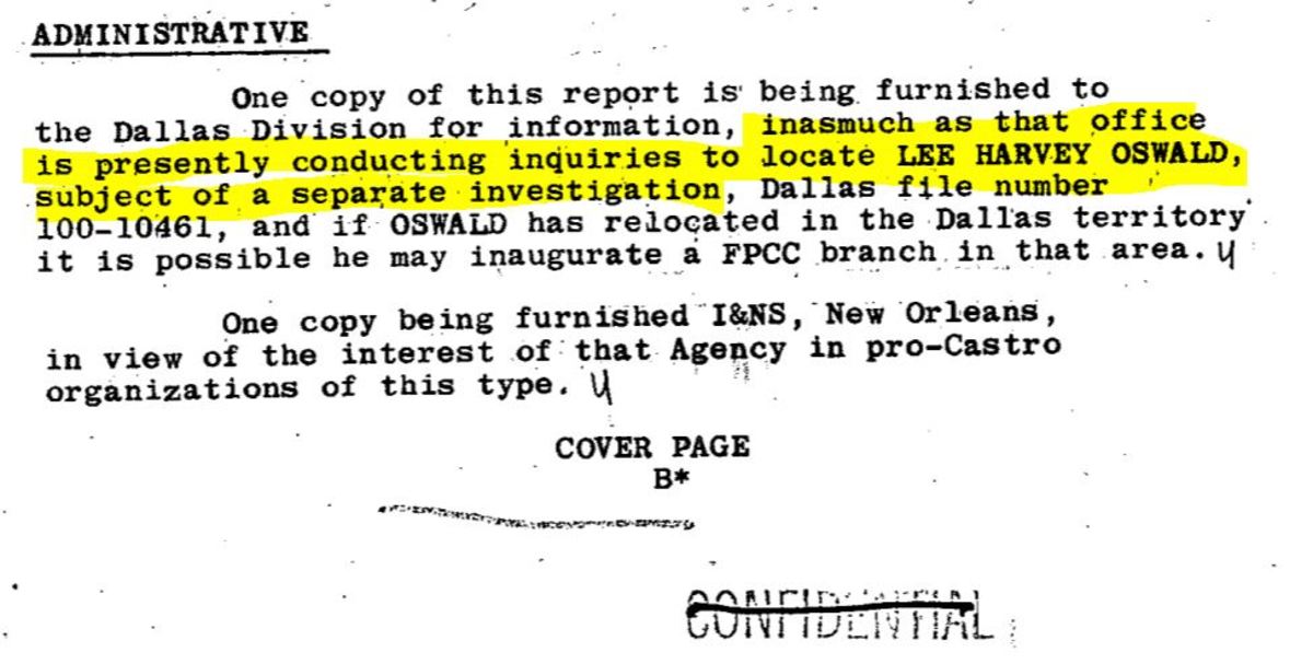 JFK Files Show FBI Mention Contact with Oswald a Month BEFORE ...
