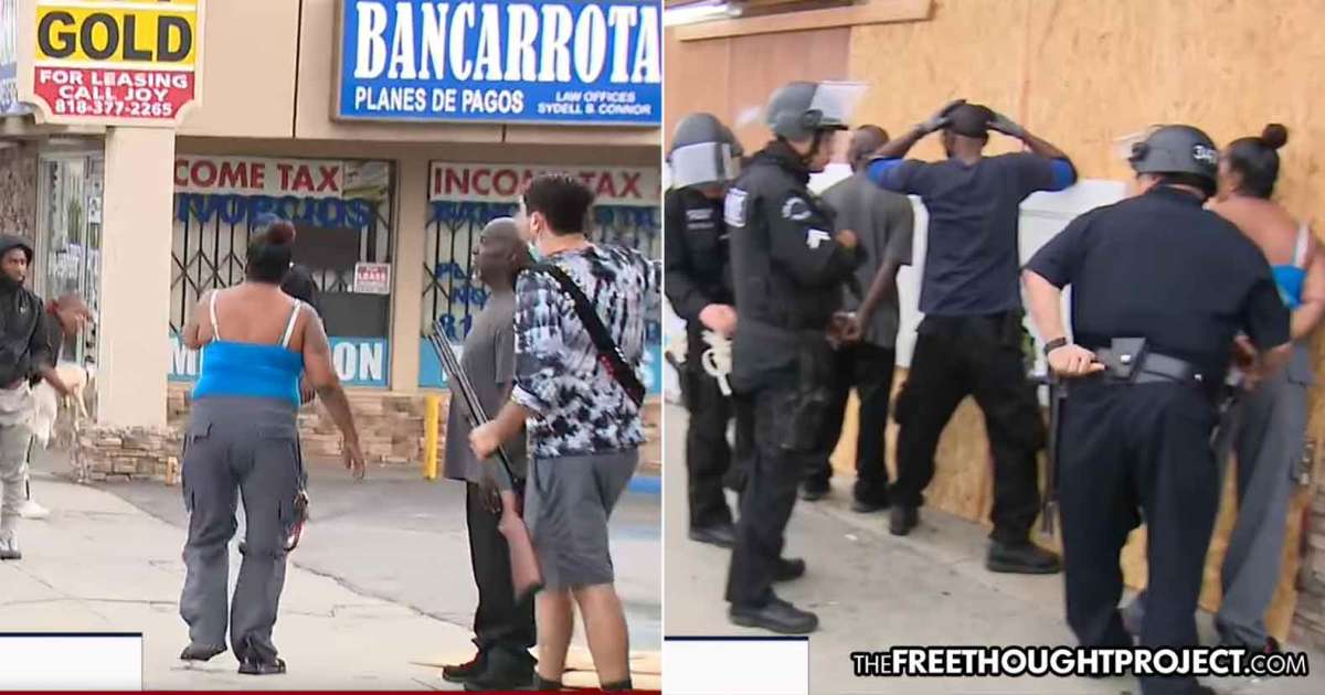 On LIVE TV Cops Detain Armed Store Owners Protecting Store As Looters ...